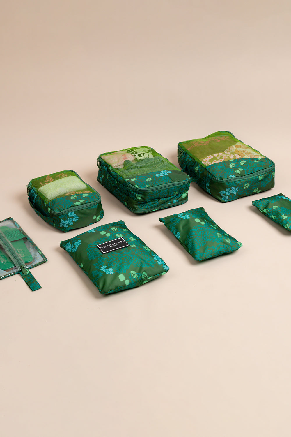 Packing Cube Set - Kombu Monstera Block – Fighting Eel